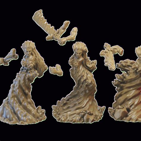 3d Printable Water Elemental Miniatures 32mm Modular By Juhász Gergely