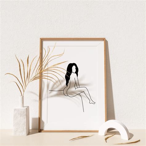 Naked Woman Print Female Back Poster Butt Wall Art Line Art Etsy
