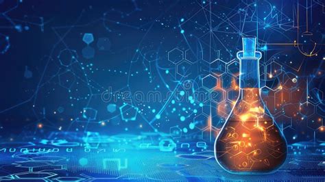 illuminated flask with glowing chemical substance amidst intricate