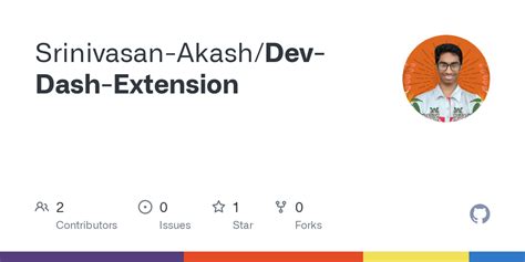 Github Srinivasan Akash Dev Dash Extension