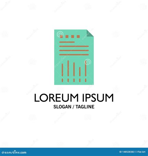 Spreadsheet Business Data Financial Graph Paper Report Business Logo Template Flat Color
