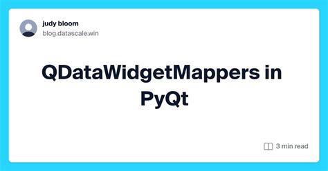 qdatawidgetmapper use in pyqt