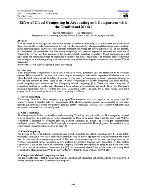 Effect Of Clound Computing In Accounting Pdf Cloud Computing