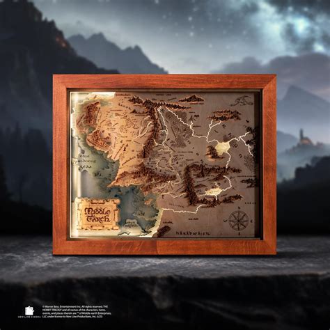 Middle Earth 3d Map With Lighting Hightly Detailed Book Lover T