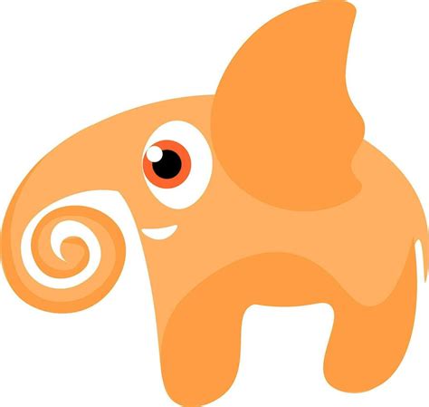 Orange Elephant Vector Or Color Illustration 34513506 Vector Art At