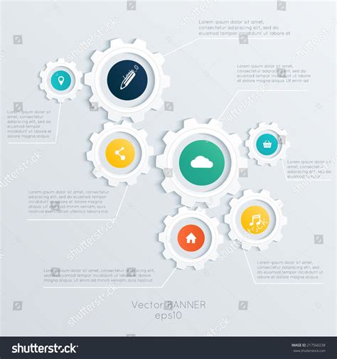 Vector Cogwheel Template Cogwheel Connection Teamwork Stock Vector