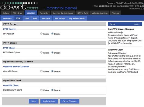 TechInfoDepot DD WRT Web Interface Map Services VPN TechInfoDepot