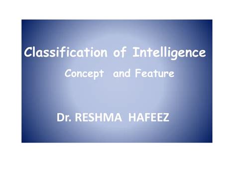 Classification Of Intelligence Pptx