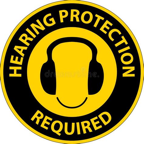 Label Floor Sign Hearing Protection Required Stock Vector