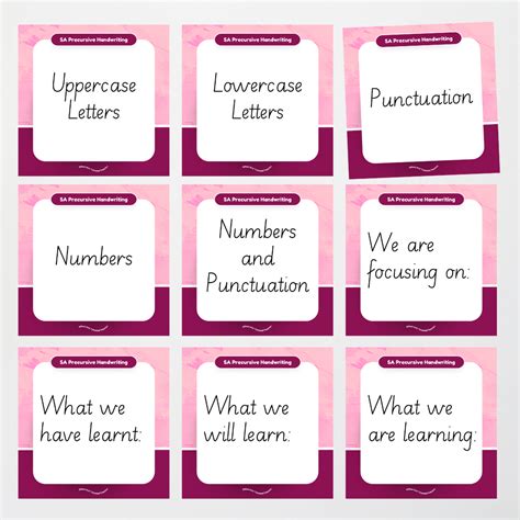 South Australian Precursive Font Lined Handwriting Posters Rainbow