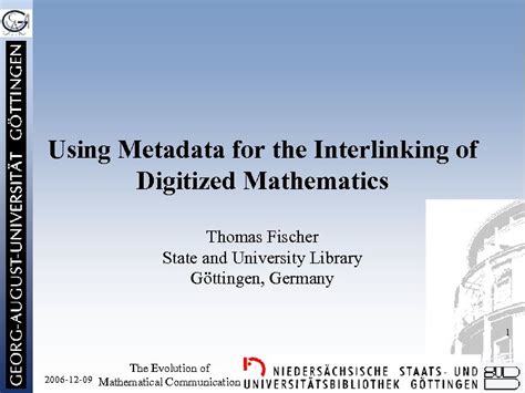 Using Metadata For The Interlinking Of Digitized Mathematics