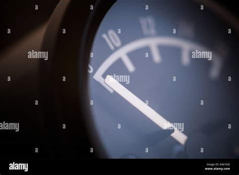Close Up Shot Of An Analog Car Volt Meter Stock Photo Alamy