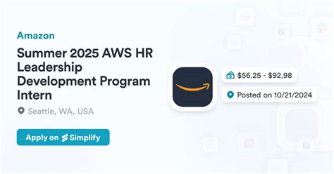 Summer 2025 Aws Hr Leadership Development Program Intern Amazon