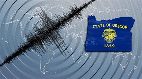 Seismic Activity Earthquake Oregon Map Stock Illustration