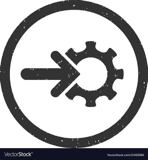 Gear Integration Icon Rubber Stamp Royalty Free Vector Image