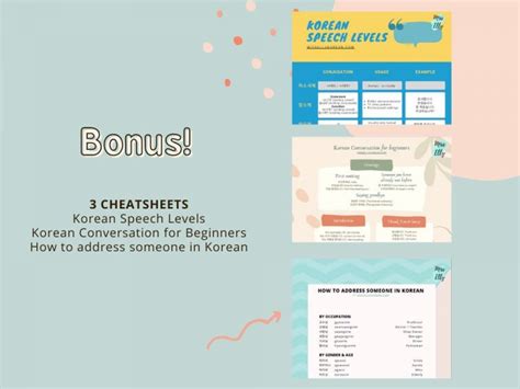 Korean Sentence Structure Pdf Cheatsheet Worksheet Set Miss Elly Korean