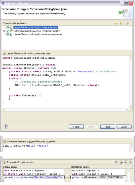 Java Configuring String Externalization In Eclipse To Use Key As