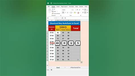 Autosum With Shortcut Key Excel Tips And Trick Excel Shorts Shortcutkeys Youtube