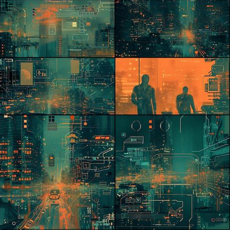 Colorful Cyberpunk Anthropic Augmentation Ads Graphics Overlaying Urb