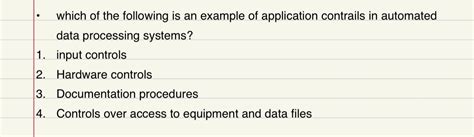 Solved Which Of The Following Is An Example Of Application