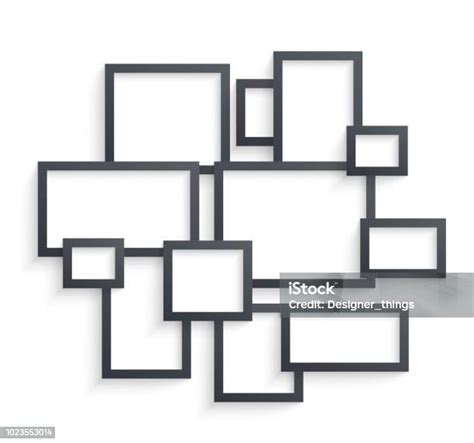 벽 그림 프레임 서식 파일이 흰색 배경에 고립입니다 빈 사진 프레임 그림자 및 테두리와 그림자 벡터 일러스트 레이 션 박물관에서 사진 또는 이미지 사진에 대 한 빈 프레임