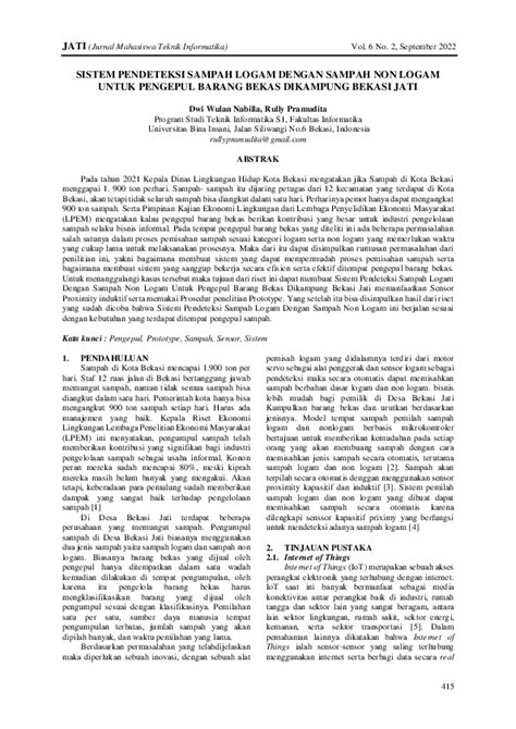 pdf sistem pendeteksi sampah logam dengan sampah non logam untuk