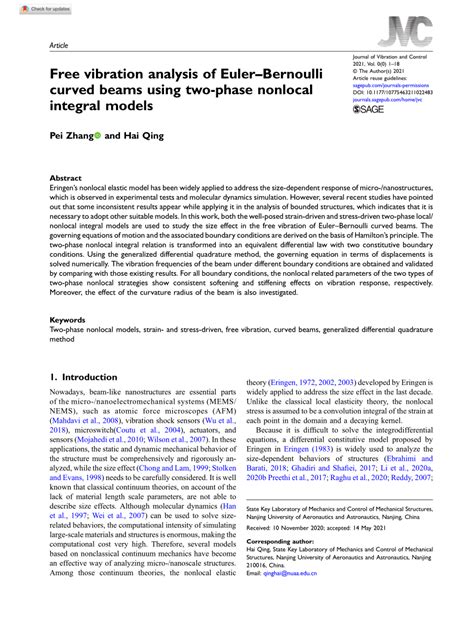 pdf free vibration analysis of euler bernoulli curved beams using two