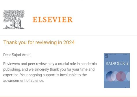 Peerreviewer Scientificcommunity Radiologyresearch Grateful Sajad Amiri