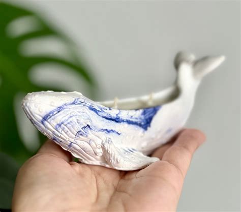 Blue Whale Bowl With Scented Soy Wax Candle Exclusive Creative Summer