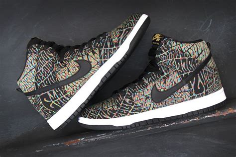 Nike Sb Dunk High Premium Black Rainbow Sneaker Freaker