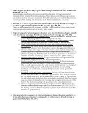 Chapter 19 Docx 1 What Is Generalization Why Is Generalization Important In A Behavior