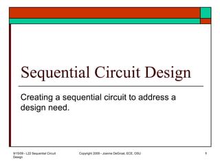Lect 22 Sequential Circuit Design Ppt