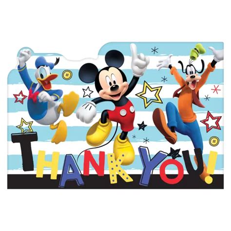 Disney Store Mickey Mouse And Friends X8 Thank You Cards Disney Store