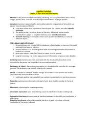 Cognitive Psychology Chapter 5- Short term:working memory .docx - Cognitive Psychology Chapter 5 ...