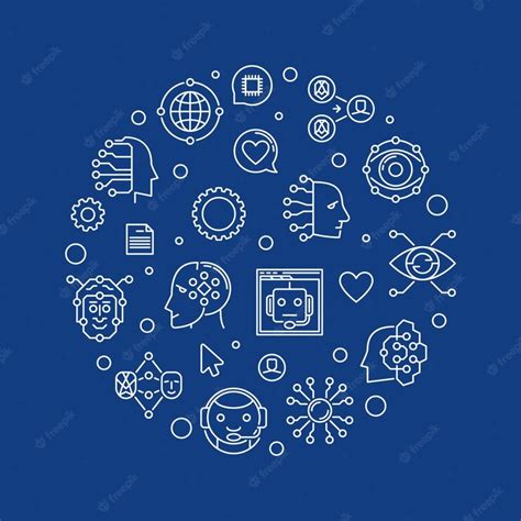 premium vector ai and neural network digital face line round banner