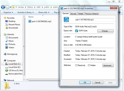 Php Uploaded File Just 7 Byte In Laravel Stack Overflow