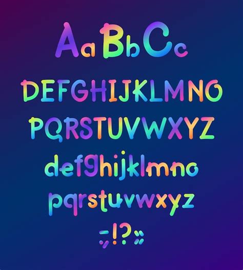 Premium Vector Colorful Gradient Font