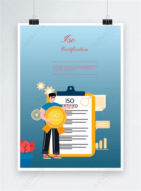 Gradient Color Background Illustration Style Poster Iso Certification