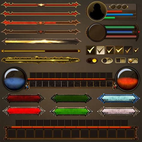 Fantasy Game Ui By Margarita Kozhina Game Health Bar Png Health Bar