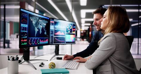 Data Analyst Using Data Analytics Kpi Stock Image Image Of Monitor Predictive 309490991