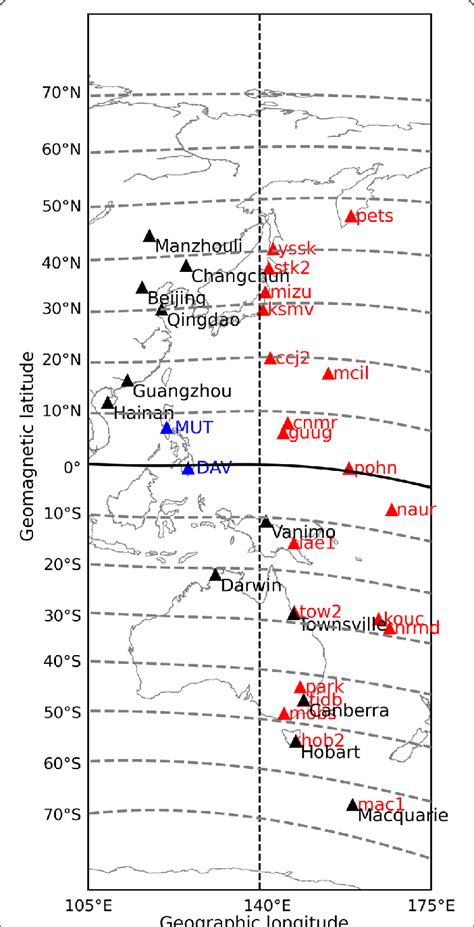 The Locations Of The Used Ground Based Observation Stations The Curved