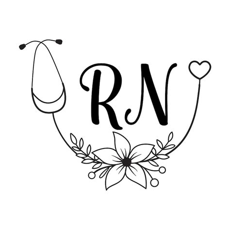 Rn Stethoscope With Flowers Svg Etsy