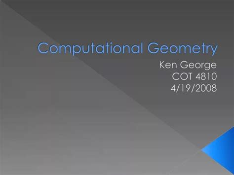 PPT Computational Geometry PowerPoint Presentation Free Download ID