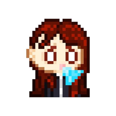 Premium Vector Pixel Art Style 18 Bit Style Cute Female Office