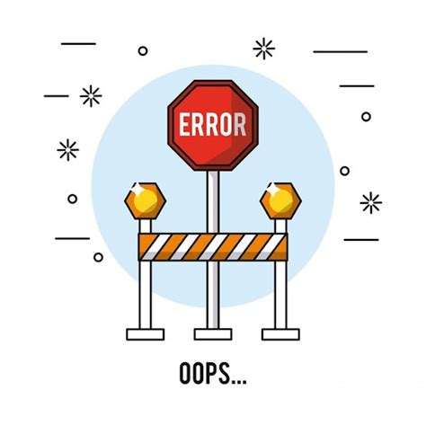 Minimalist Error Illustration With Stop Sign And Barriers Jiffy Designs