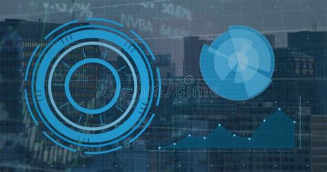 Image Of Round Scanner Financial And Stock Market Data Processing