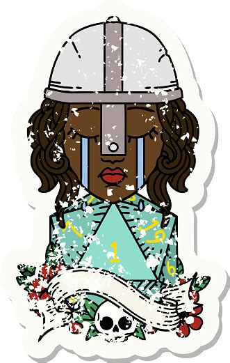 자연 하나의 D20 주사위 롤 일러스트레이션으로 우는 인간 전투기 굴리기에 대한 스톡 벡터 아트 및 기타 이미지 굴리기