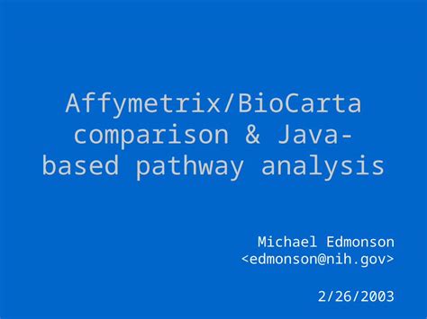 Ppt Affymetrix Biocarta Comparison And Java Based Pathway Analysis