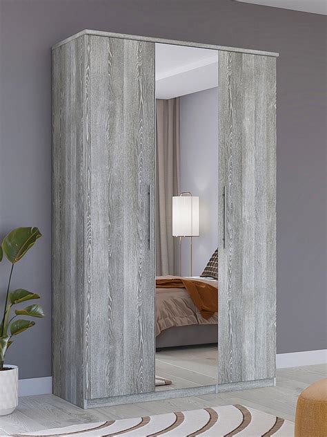 Home And Garden Self Assembly Grey Triple Wardrobe Very