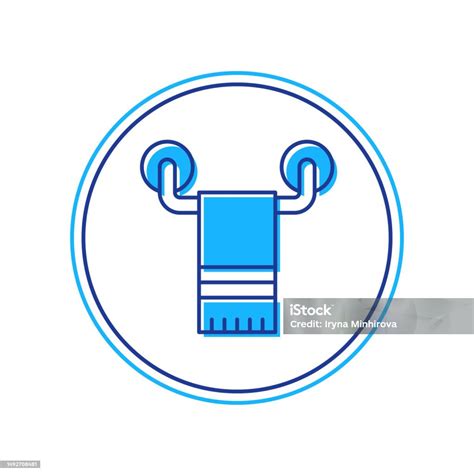흰색 배경에 격리된 옷걸이 아이콘에 채워진 윤곽선 수건 욕실 수건 아이콘입니다 벡터 가득 찬에 대한 스톡 벡터 아트 및 기타 이미지 가득 찬 가정 생활 가정의 방